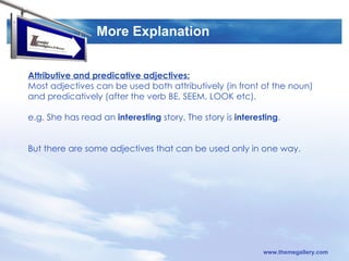 Adjectives ESL | PPT