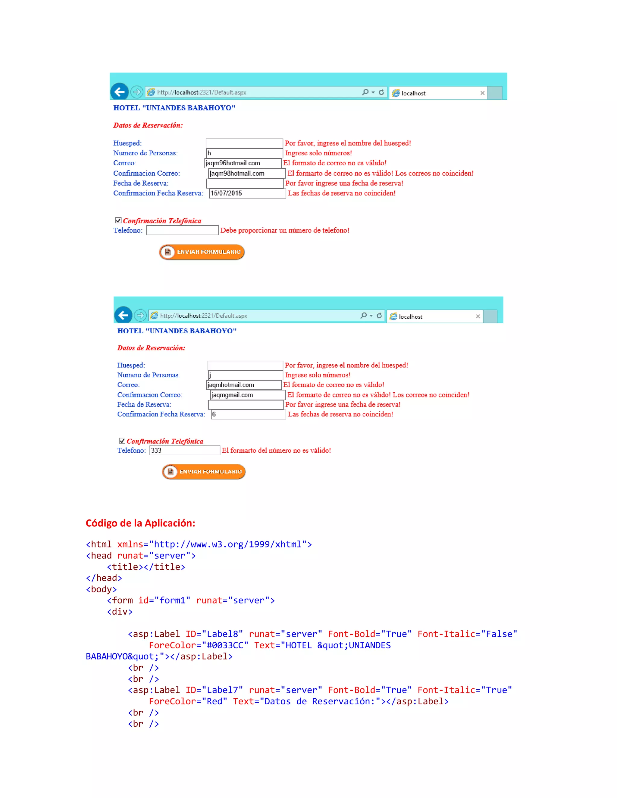 Tarea Autnoma Validaciones de Controles Aplicacion Reserva | PDF