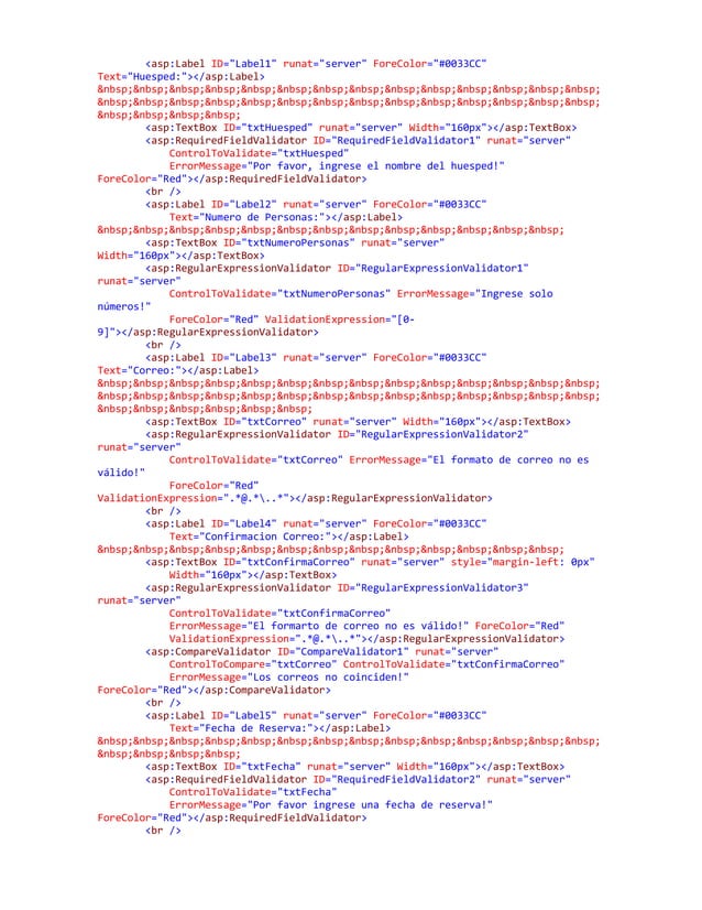 Tarea Autnoma Validaciones de Controles Aplicacion Reserva | PDF