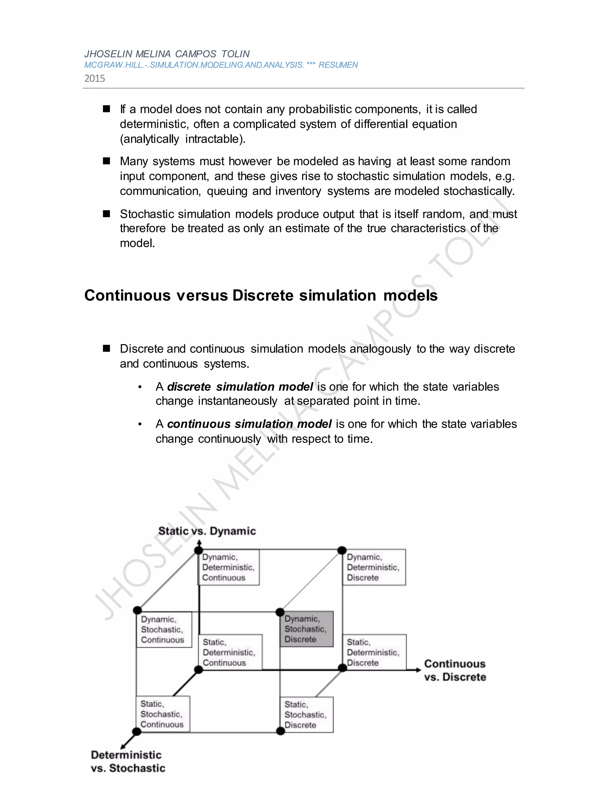 McGraw Hill Simulation Modeling and Analysis | DOCX | Physics | Science