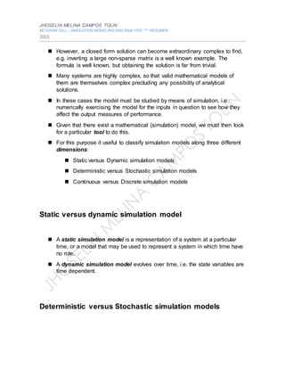 McGraw Hill Simulation Modeling and Analysis | DOCX | Physics | Science