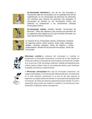 Tarea del microscopio | DOCX