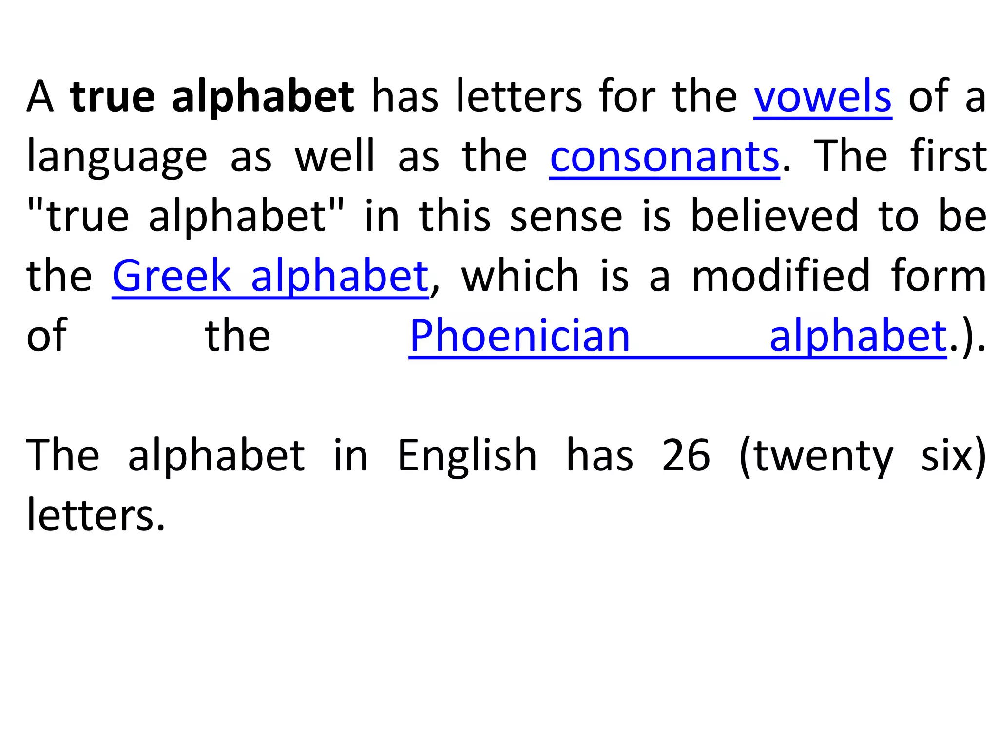 THE ALPHABET | PPTX