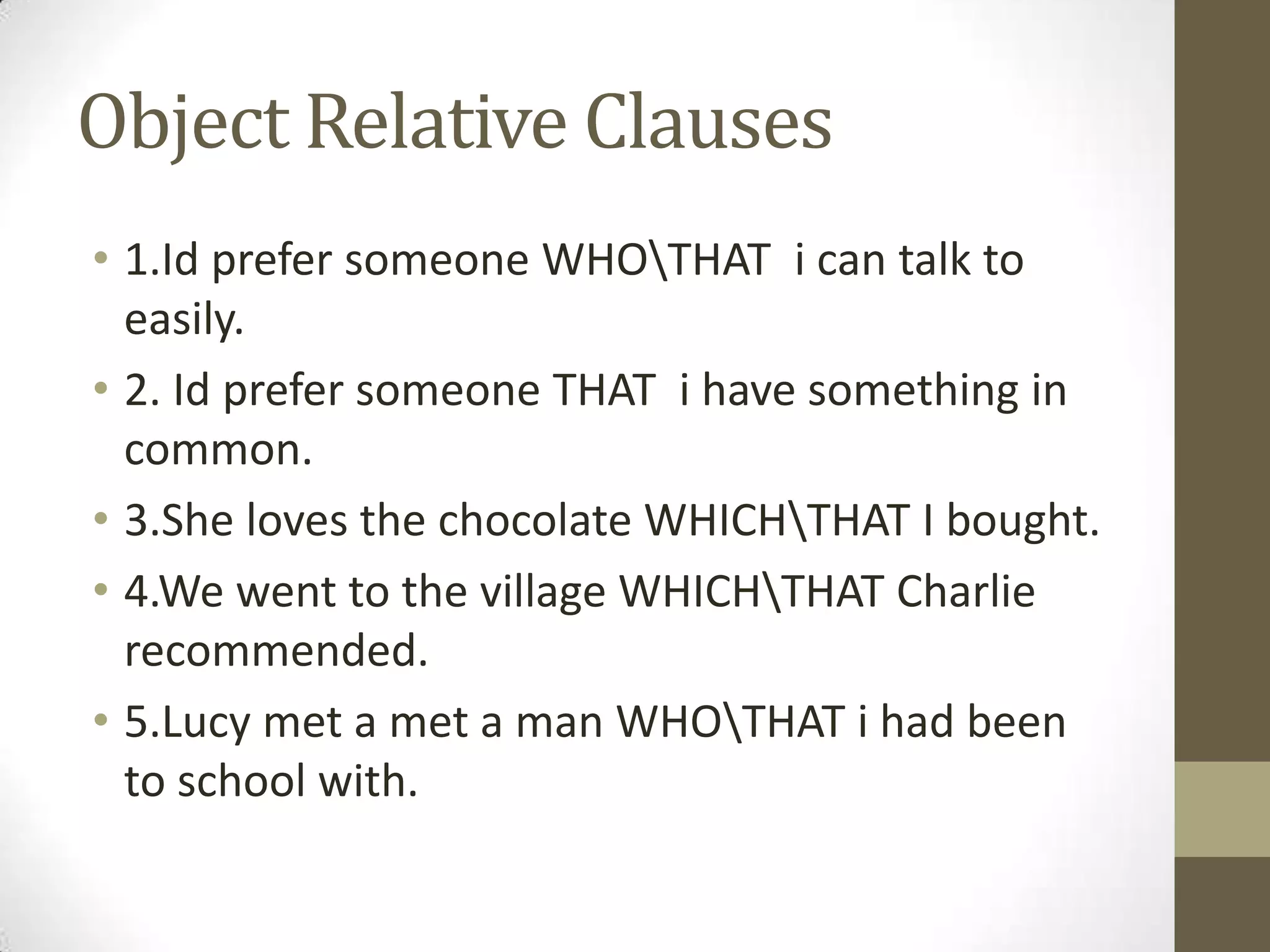 Tarea ingles 4 relative clauses | PPT