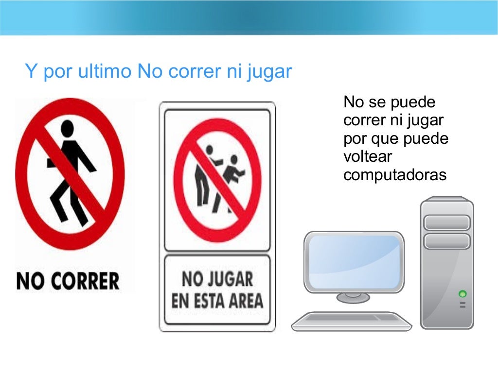 Normas en una sala de informatica