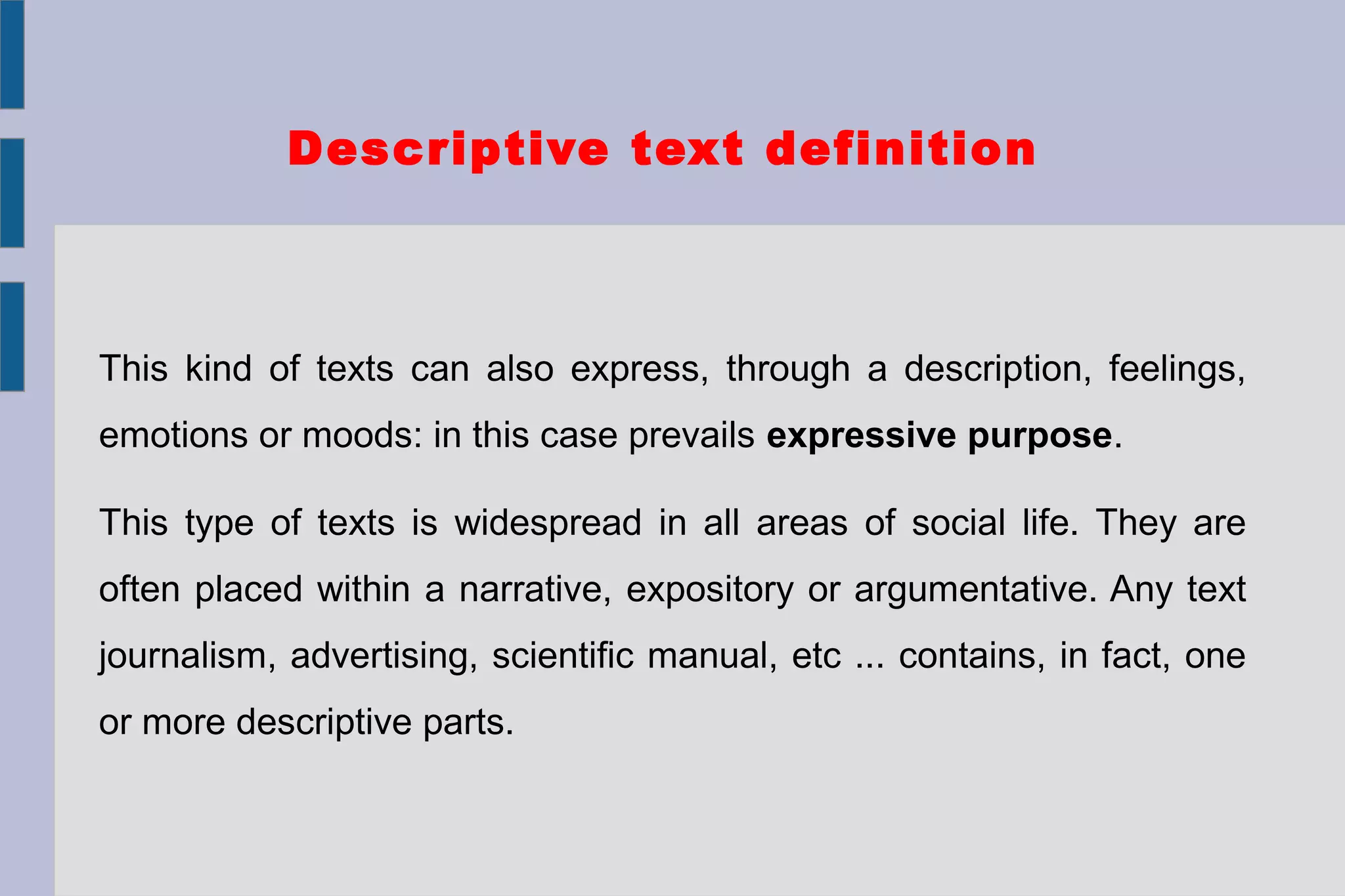 Descriptive text (structure and examples) | PPT