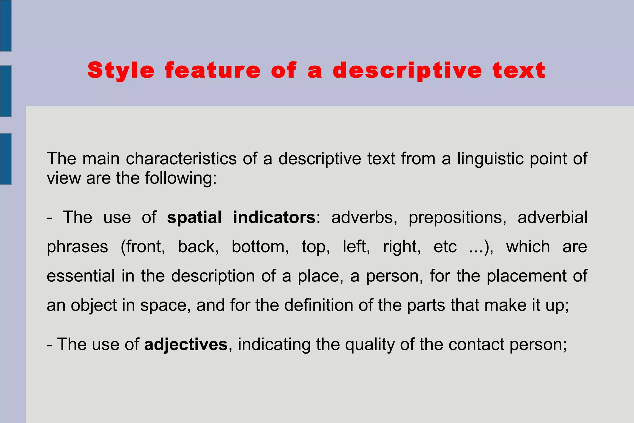 Descriptive text (structure and examples) | PPT
