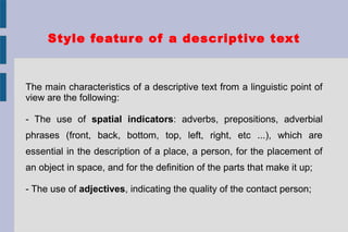 Descriptive text (structure and examples) | PPT