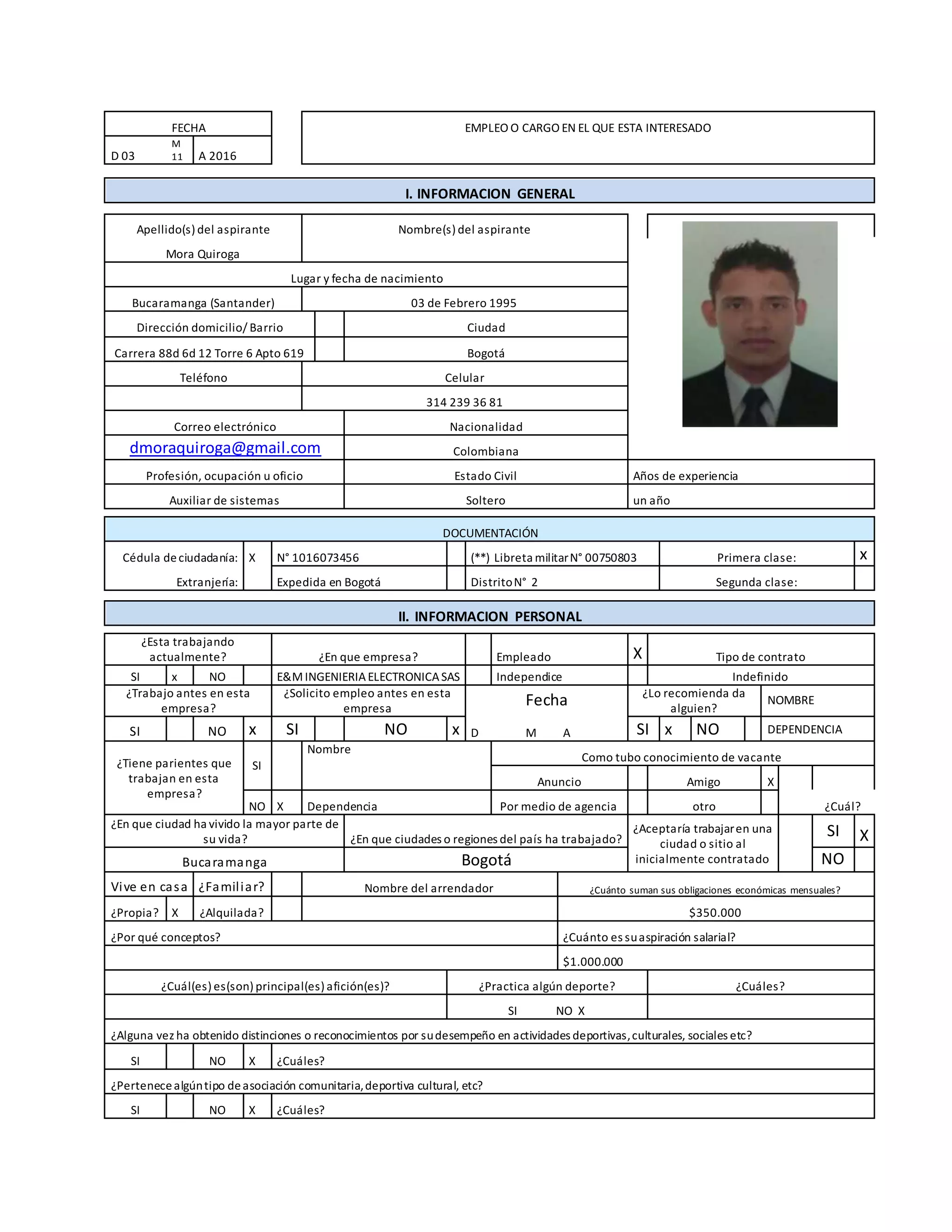 Tarea unidad 3 parte a y b hoja de vidad | DOCX