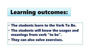 VERB TO BE | PPTX