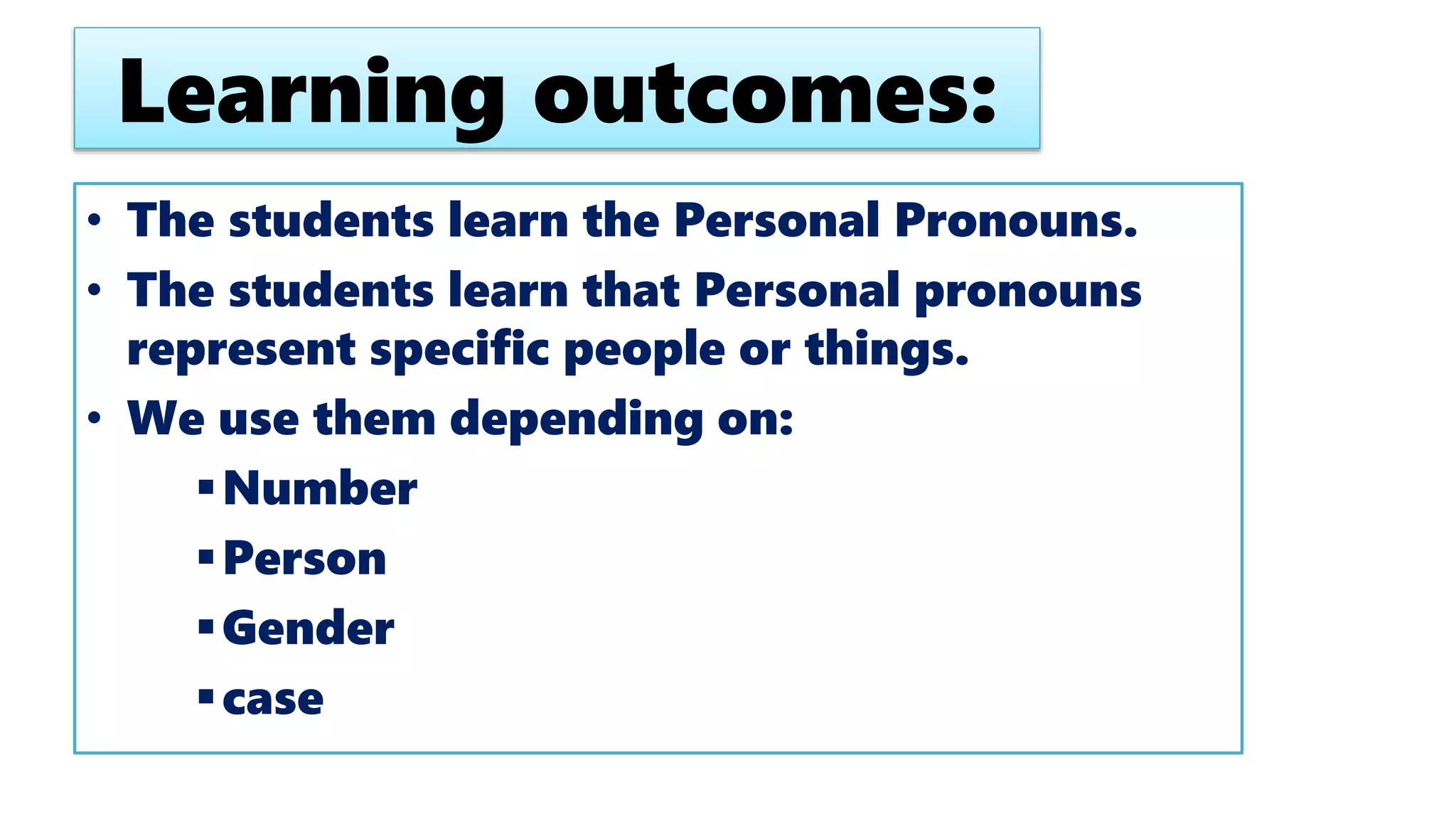 PERSONAL PRONOUNS | PPTX