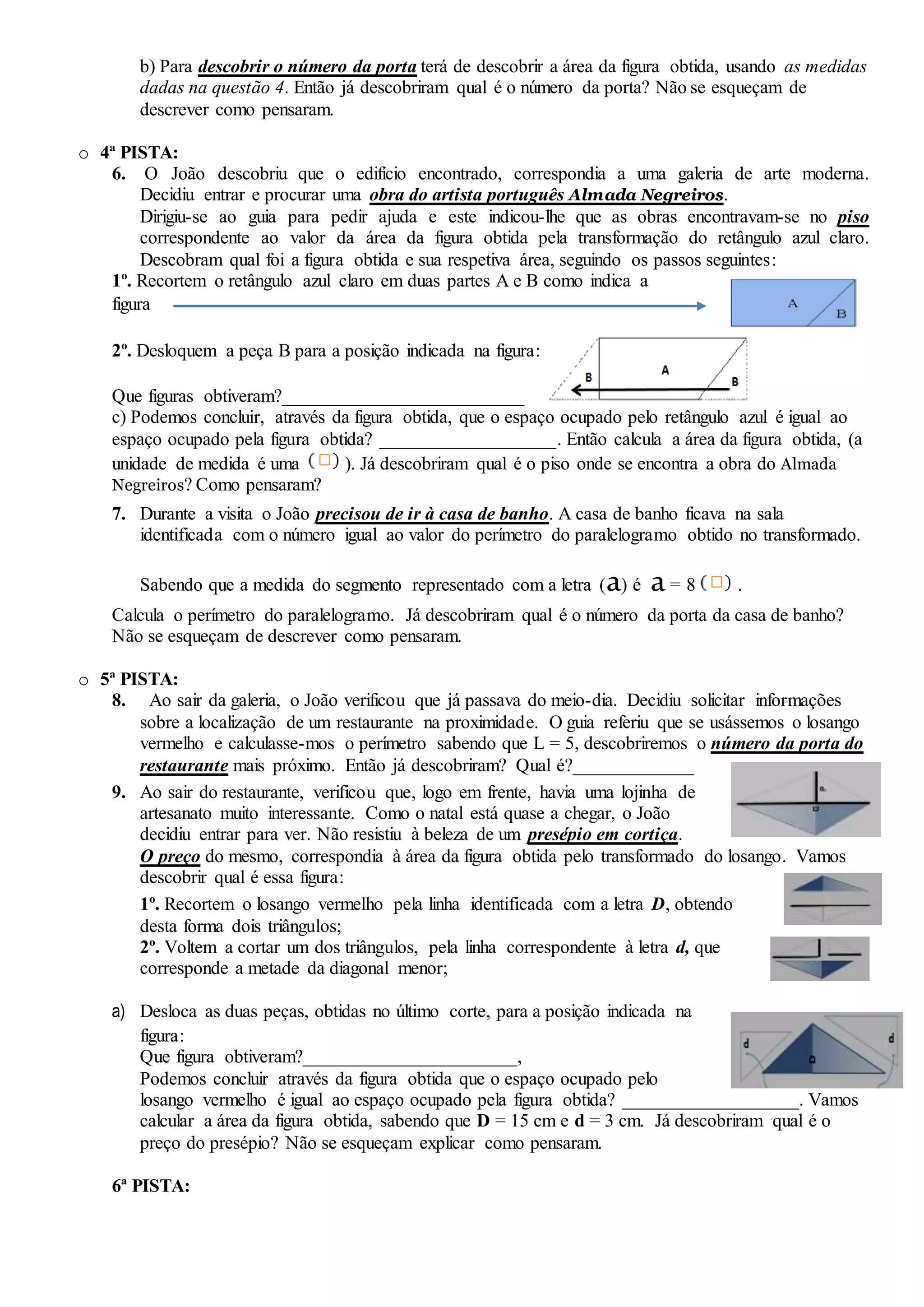 Tarefa 1 áreas e perímetros de poligonos regulares | DOCX