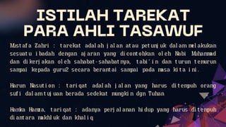Tarekat; Pengertian dan sejarah perkembangannya ...