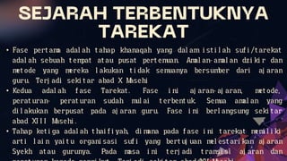 Tarekat; Pengertian dan sejarah perkembangannya ...