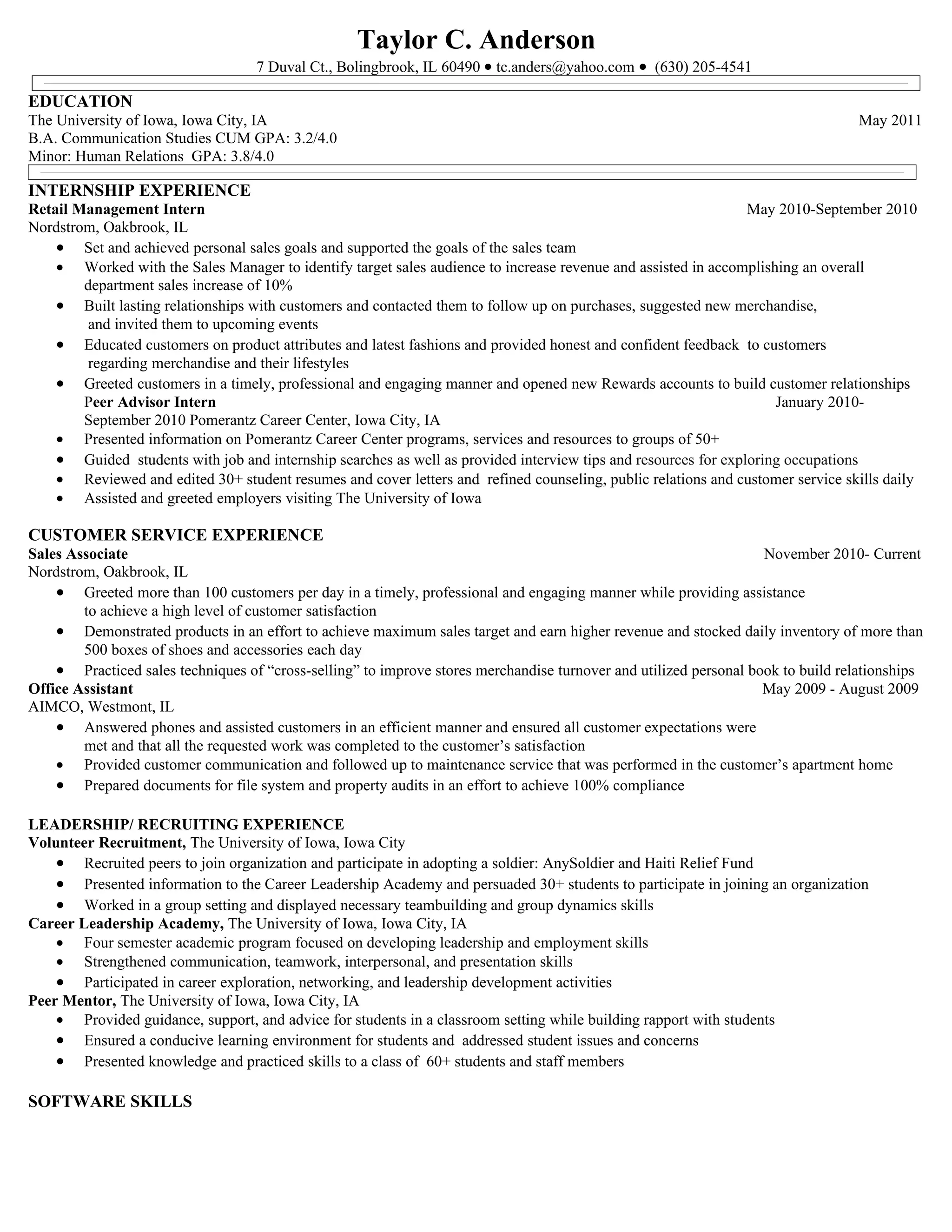 Taylor Anderson Resume | DOC