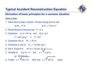 E - Traffic Accident Reconstruction Fundamentals | PPT