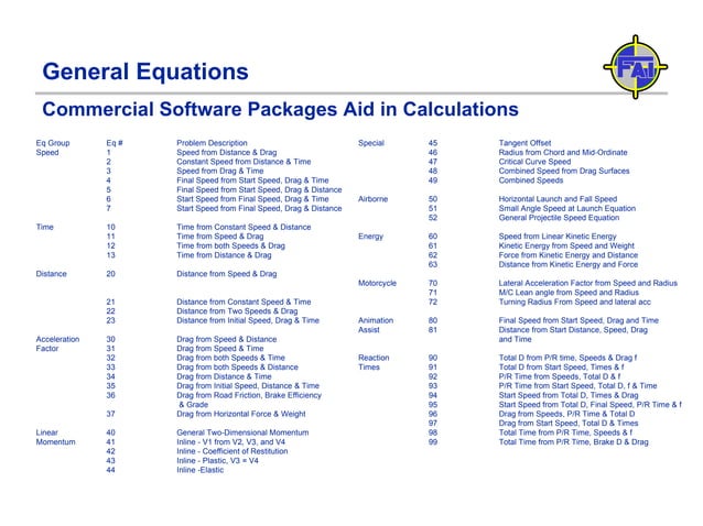 E - Traffic Accident Reconstruction Fundamentals | PPT | Physics | Science