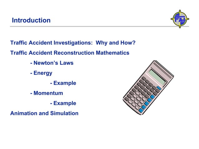 E Traffic Accident Reconstruction Fundamentals Ppt Physics Science