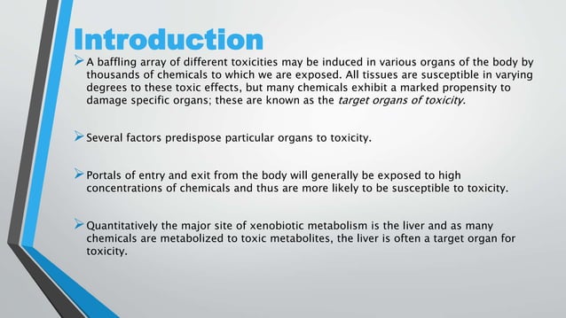 Target-Organ Toxicity i.e hepato and nephrotoxicants.pptx | Endocrine ...