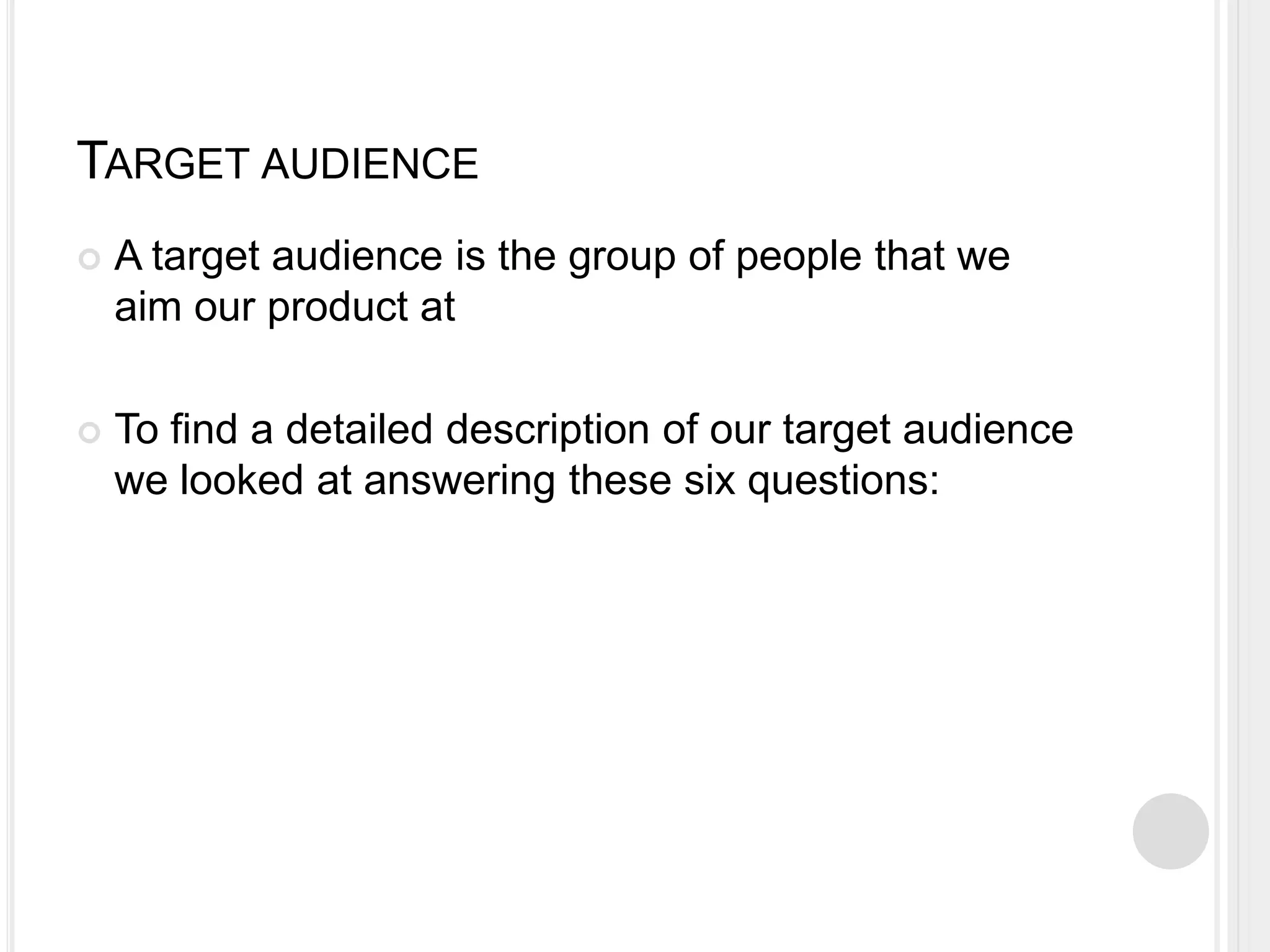 Target audience | PPT