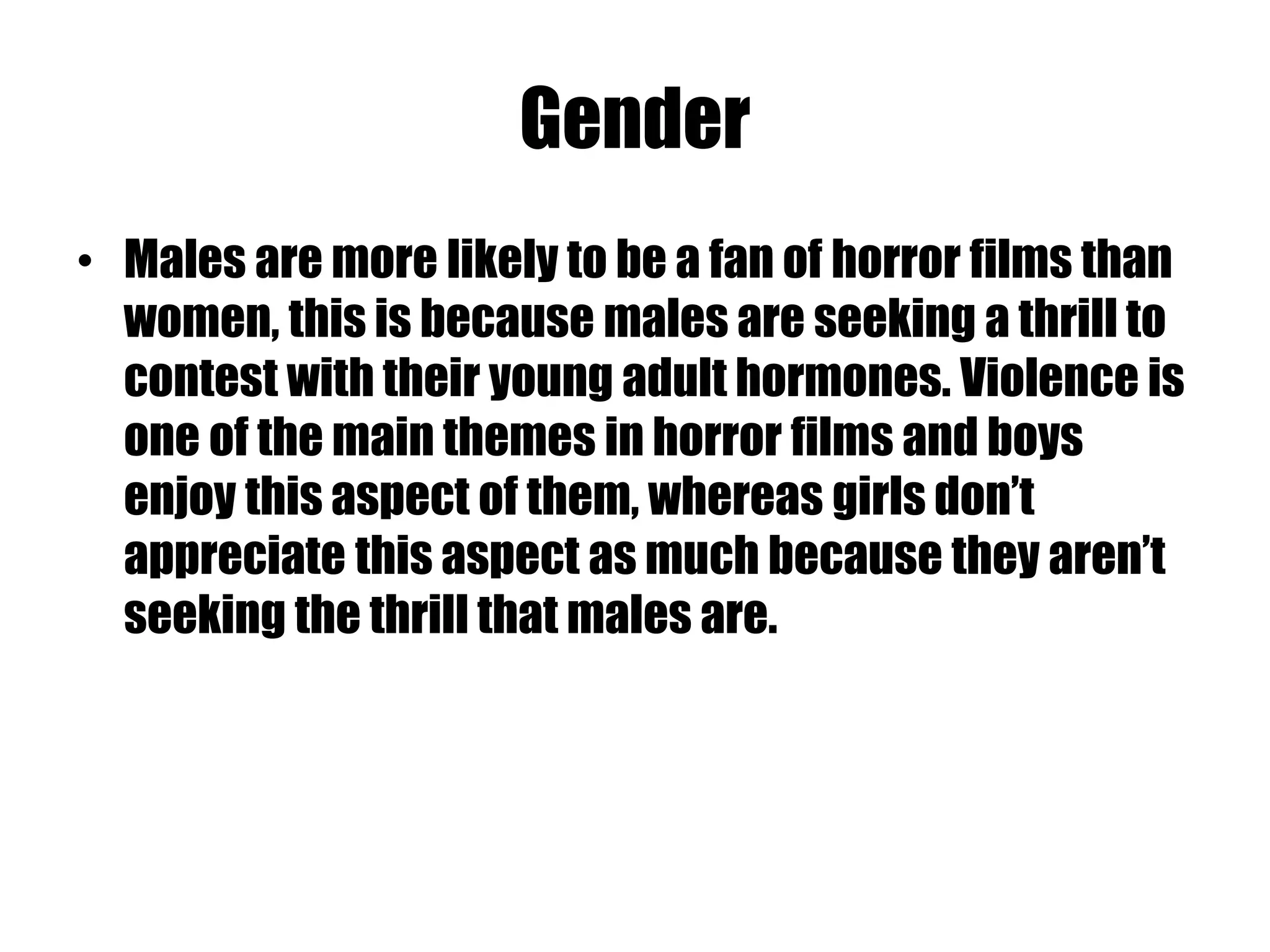 Target audience | PPTX | Horror | Genres