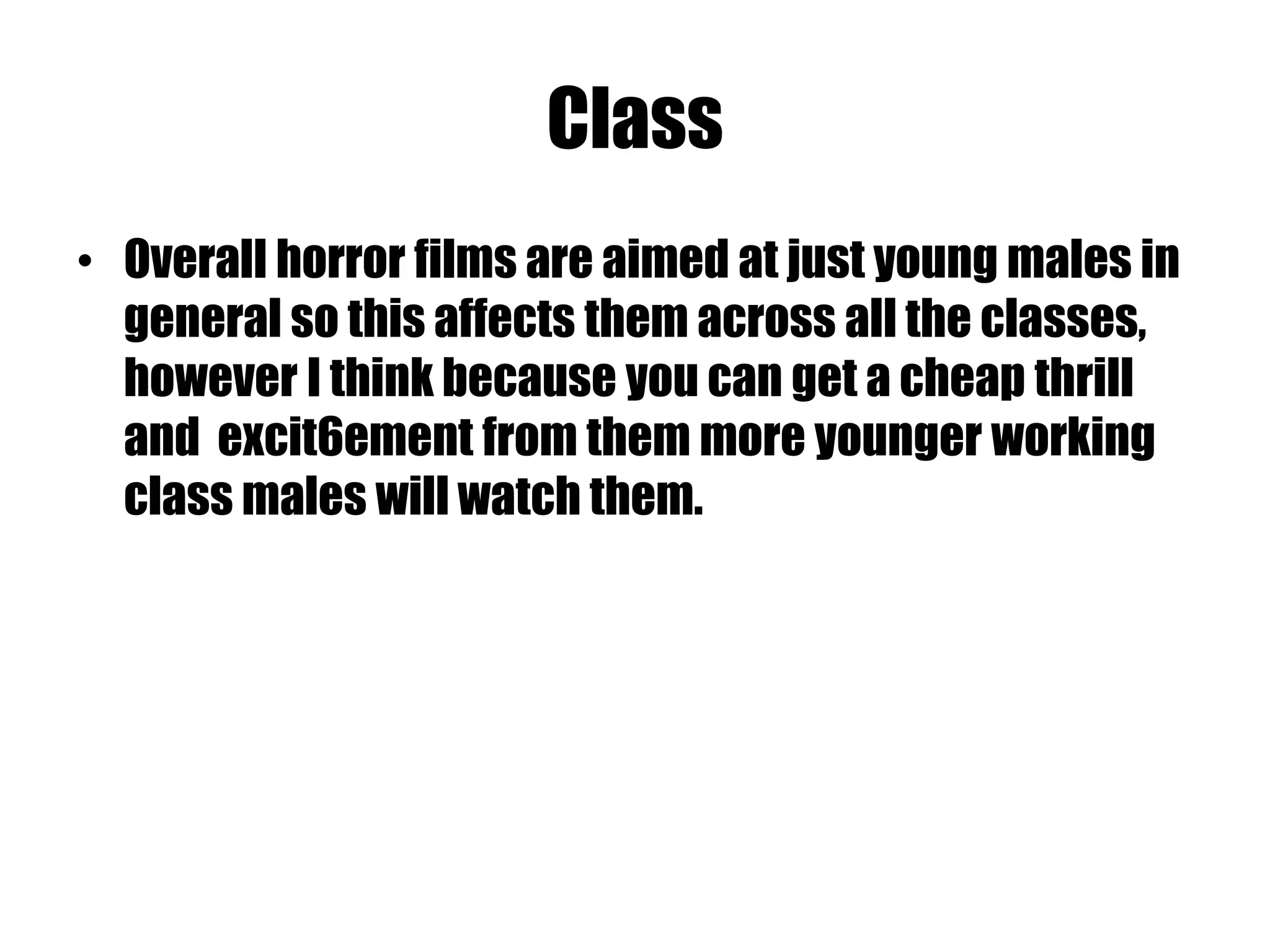 Target audience | PPTX | Horror | Genres