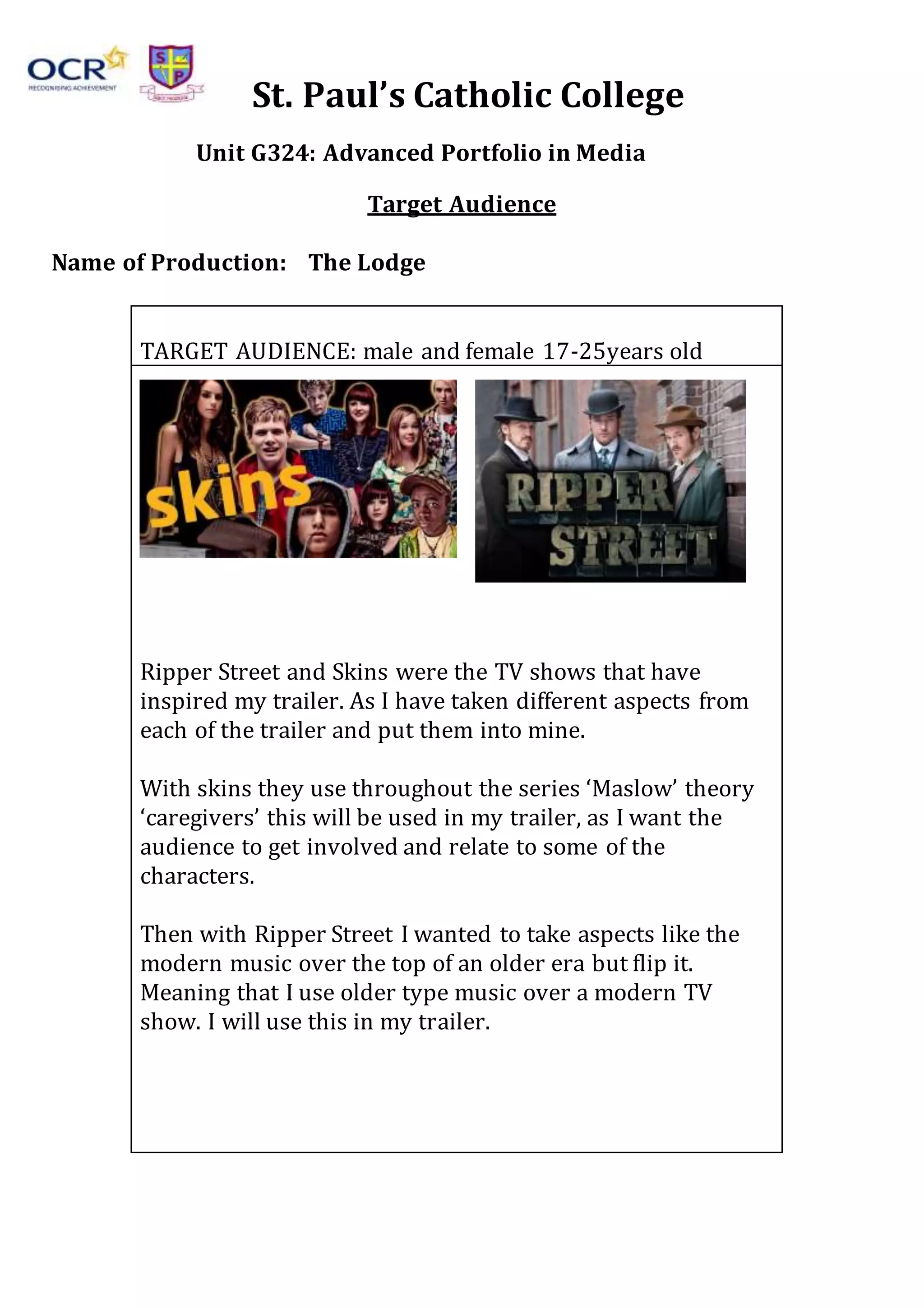 Target audience | DOCX