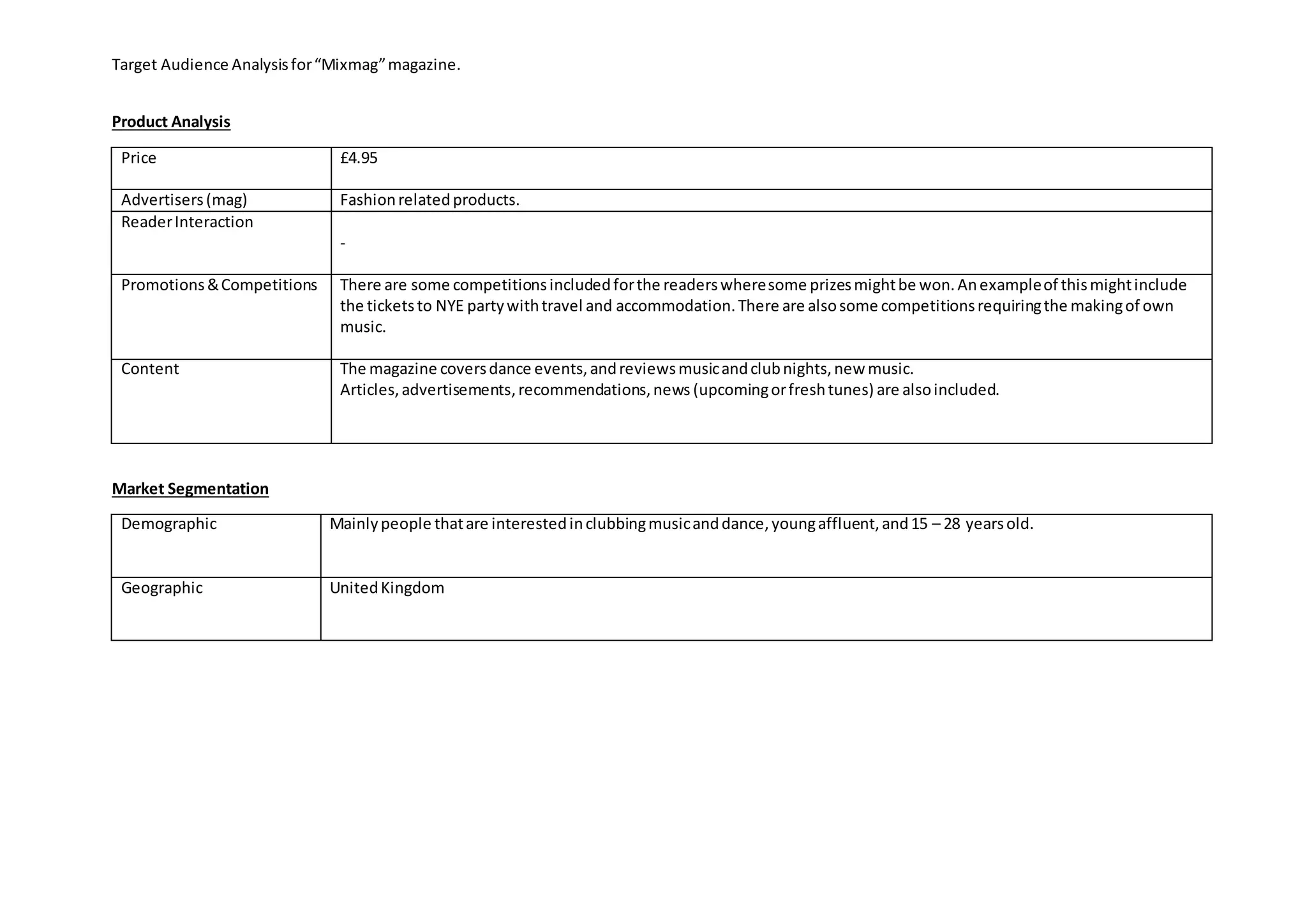 Target audience analysis template 2 | DOCX | Business | Business and ...