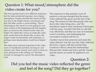 Target Audience Feedback Questionnaire Analysis | PPT