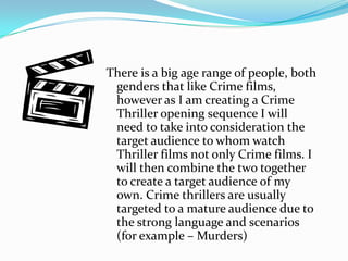 Target audience for a Crime Thriller | PPTX