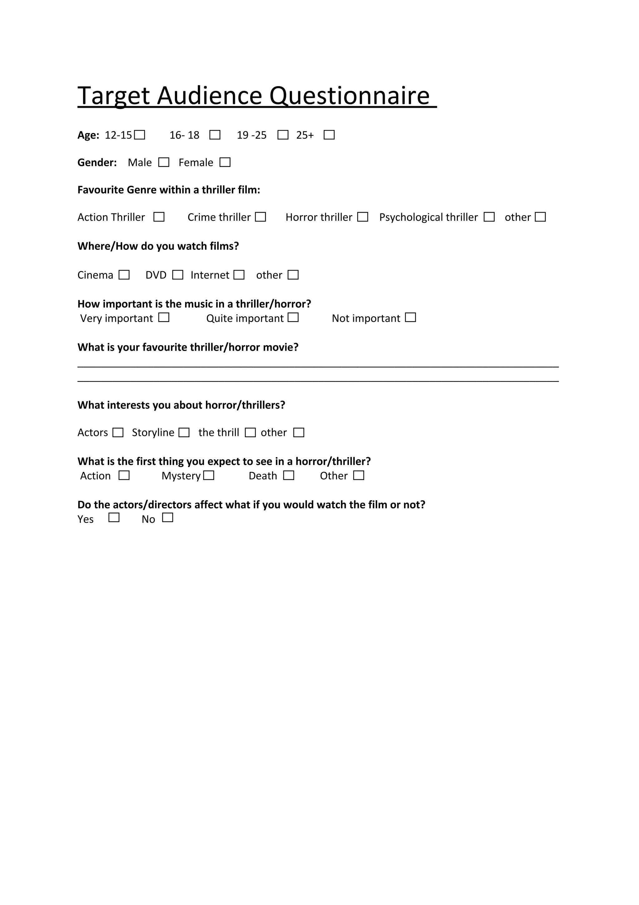 Target audience questionnaire | PDF