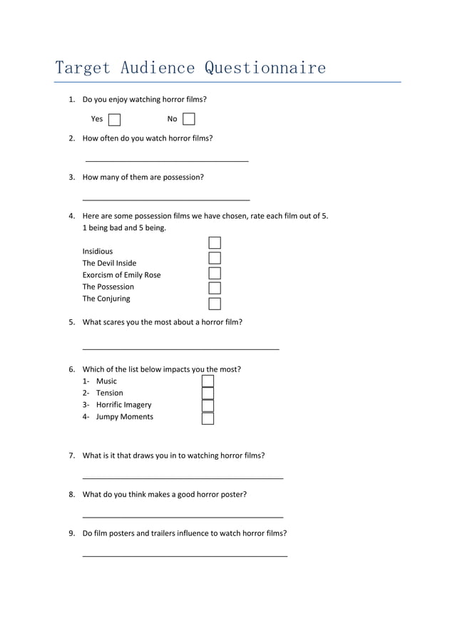 Target audience questionnaire | PDF