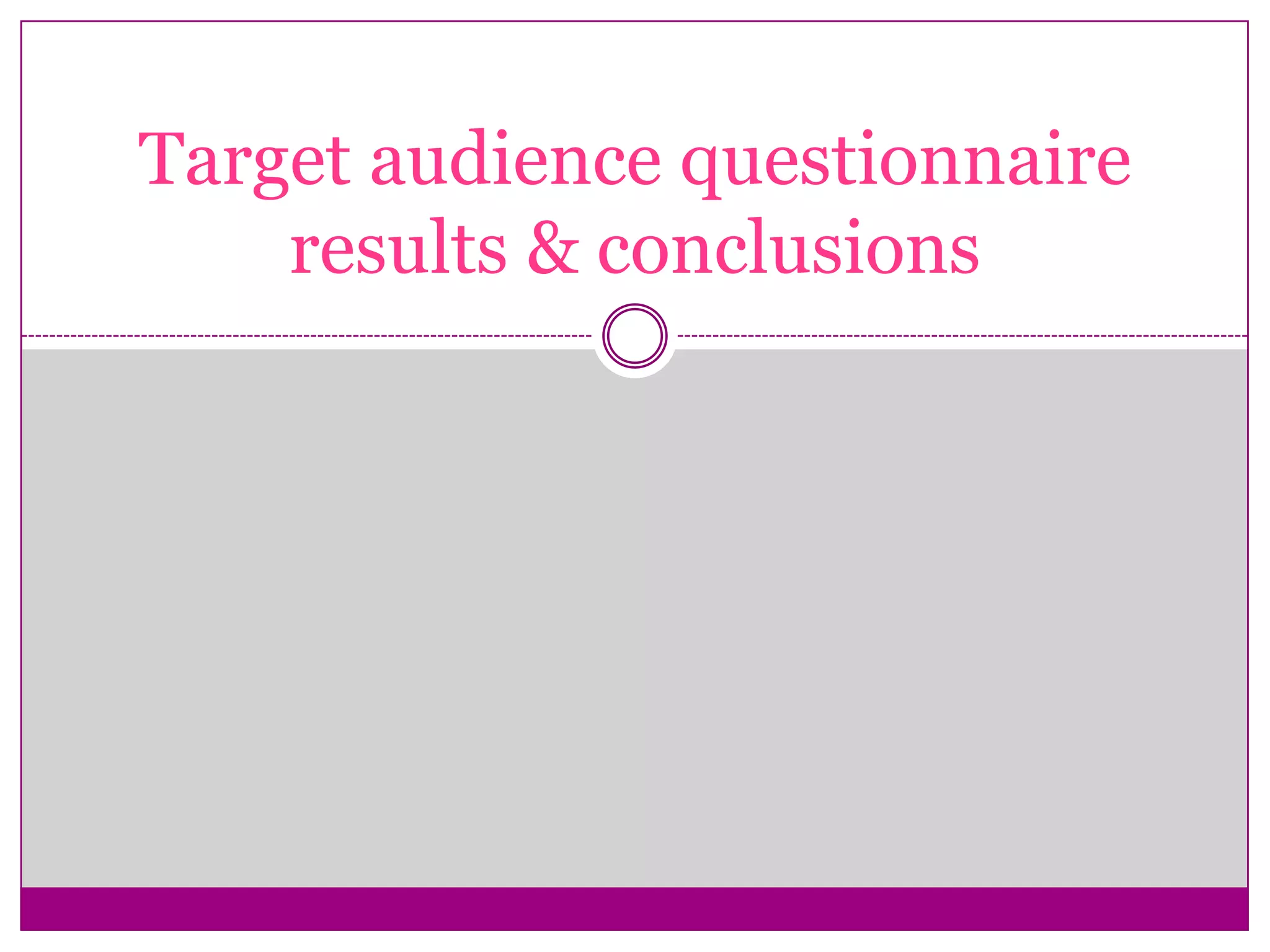 Target audience questionnaire results & conclusions | PPT
