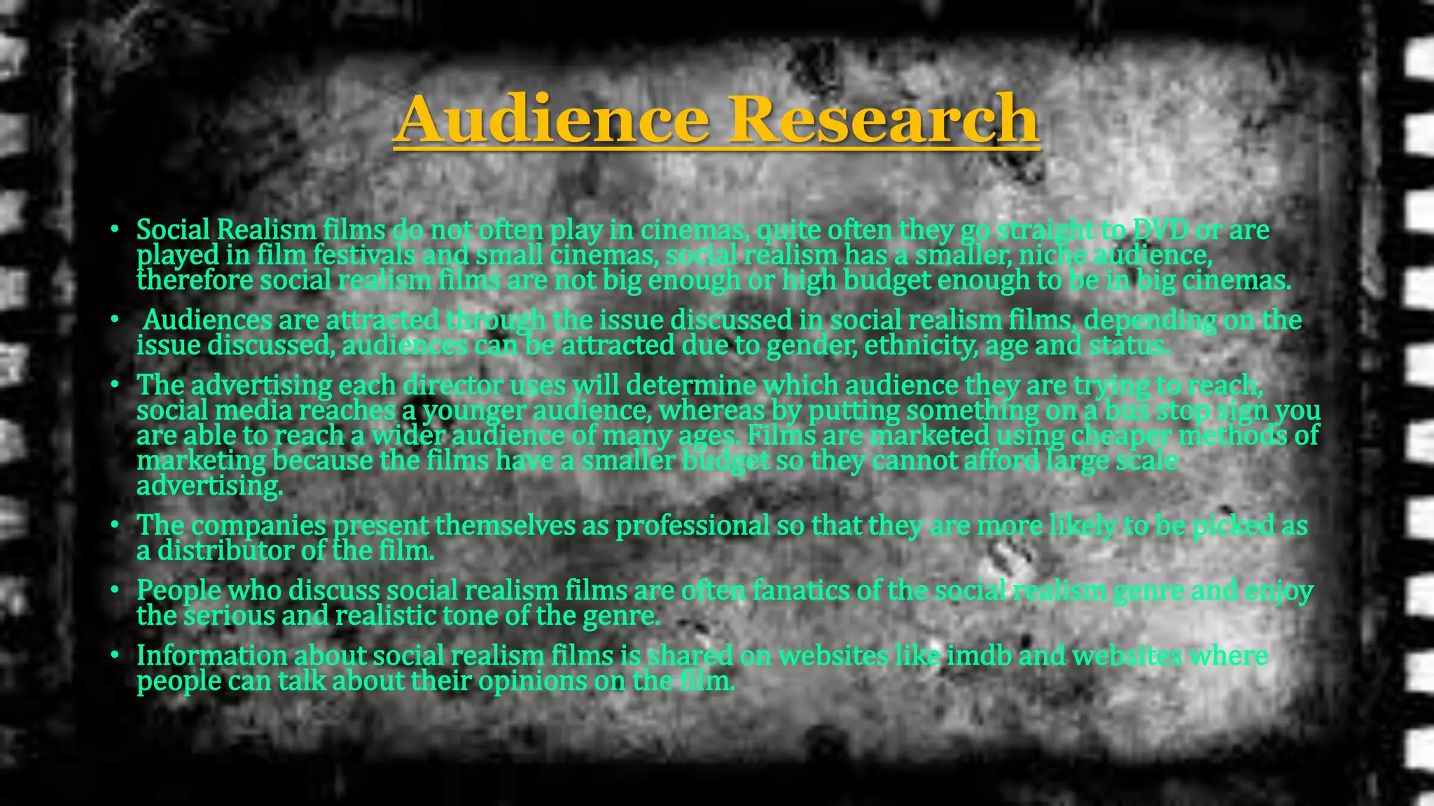 Target audience research - Social Realism | PPTX