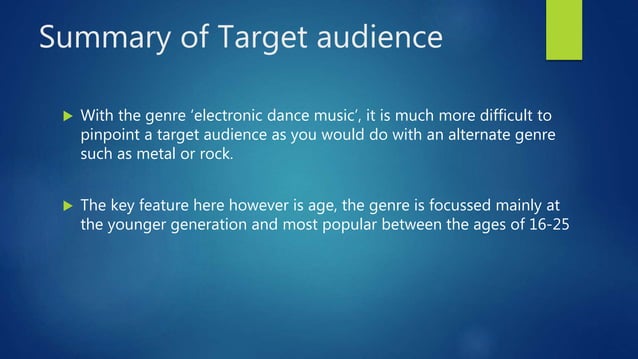 Target audience research for the edm genre | PPT