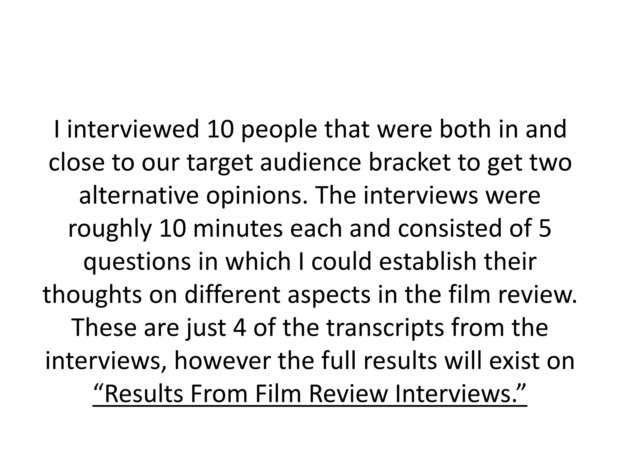 Target audience response to film review | PPT