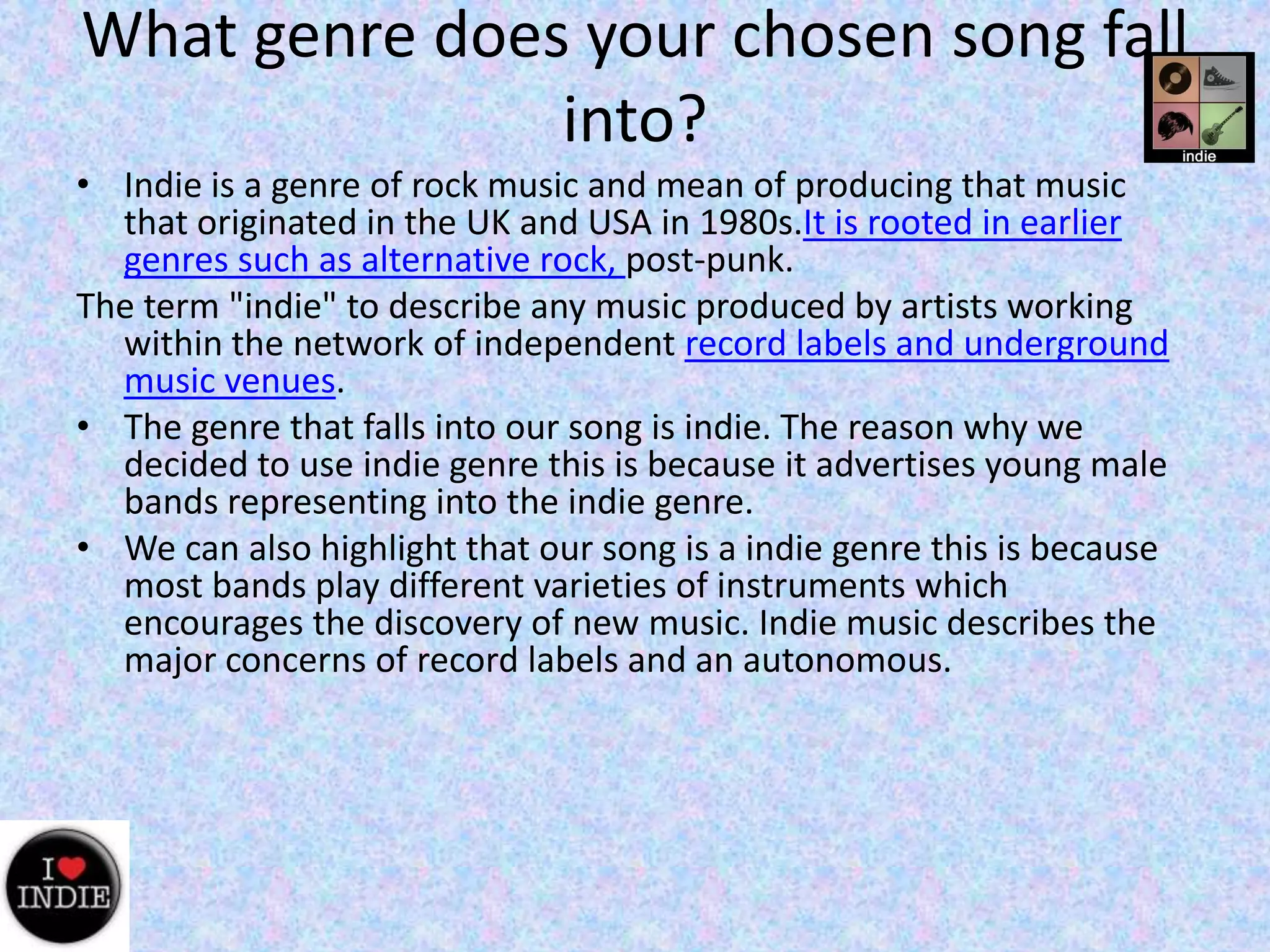 Target audiences of indie genre | PPTX