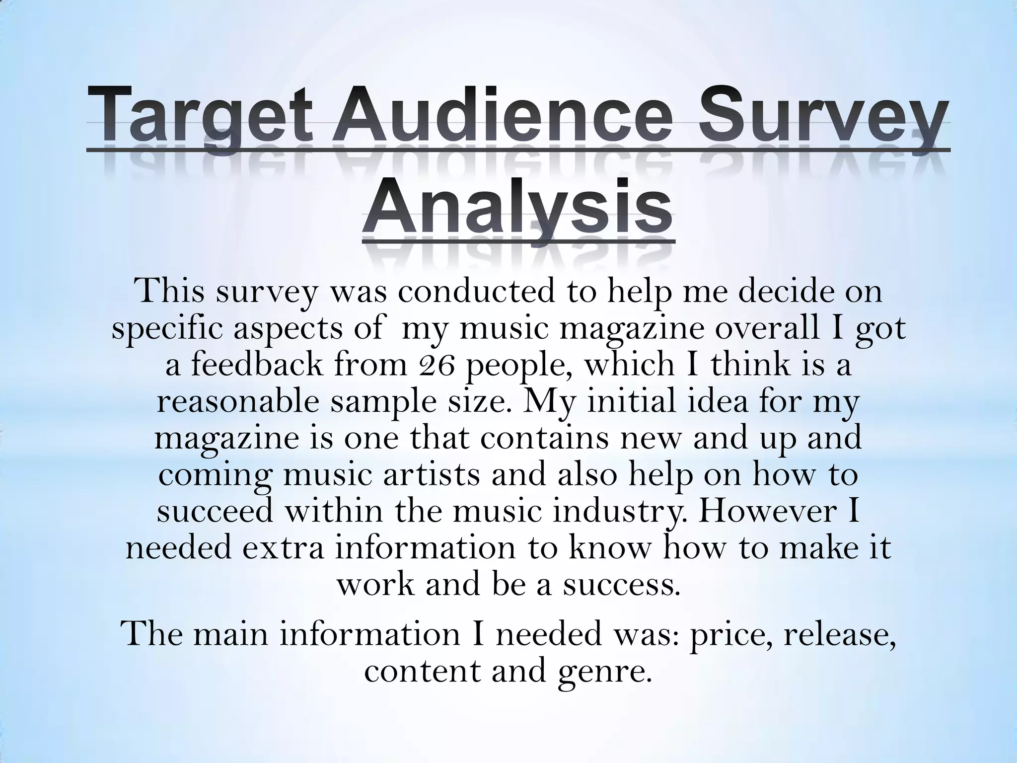Target audience survey analysis | PPT