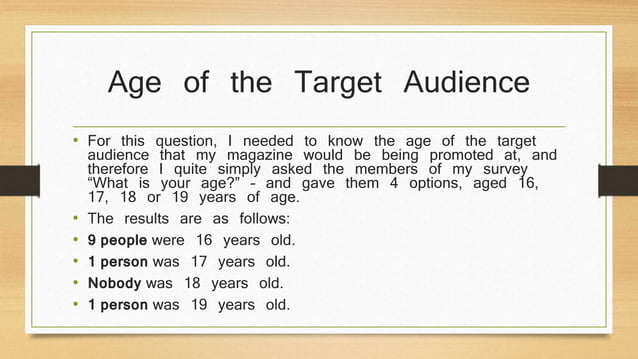 Target Audience Survey Evaluation | PPTX | College Planning | College ...