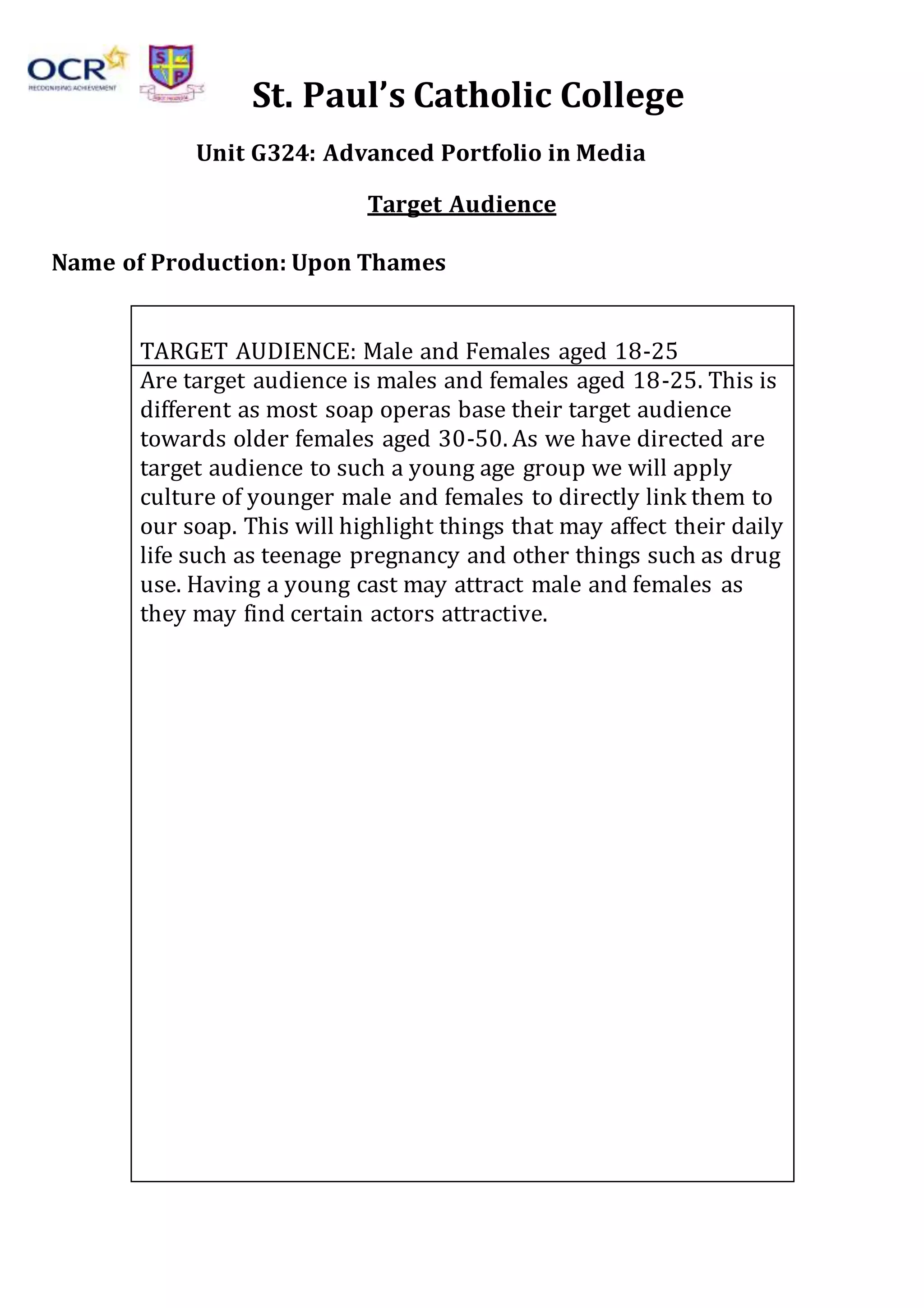 Target audience template | DOCX