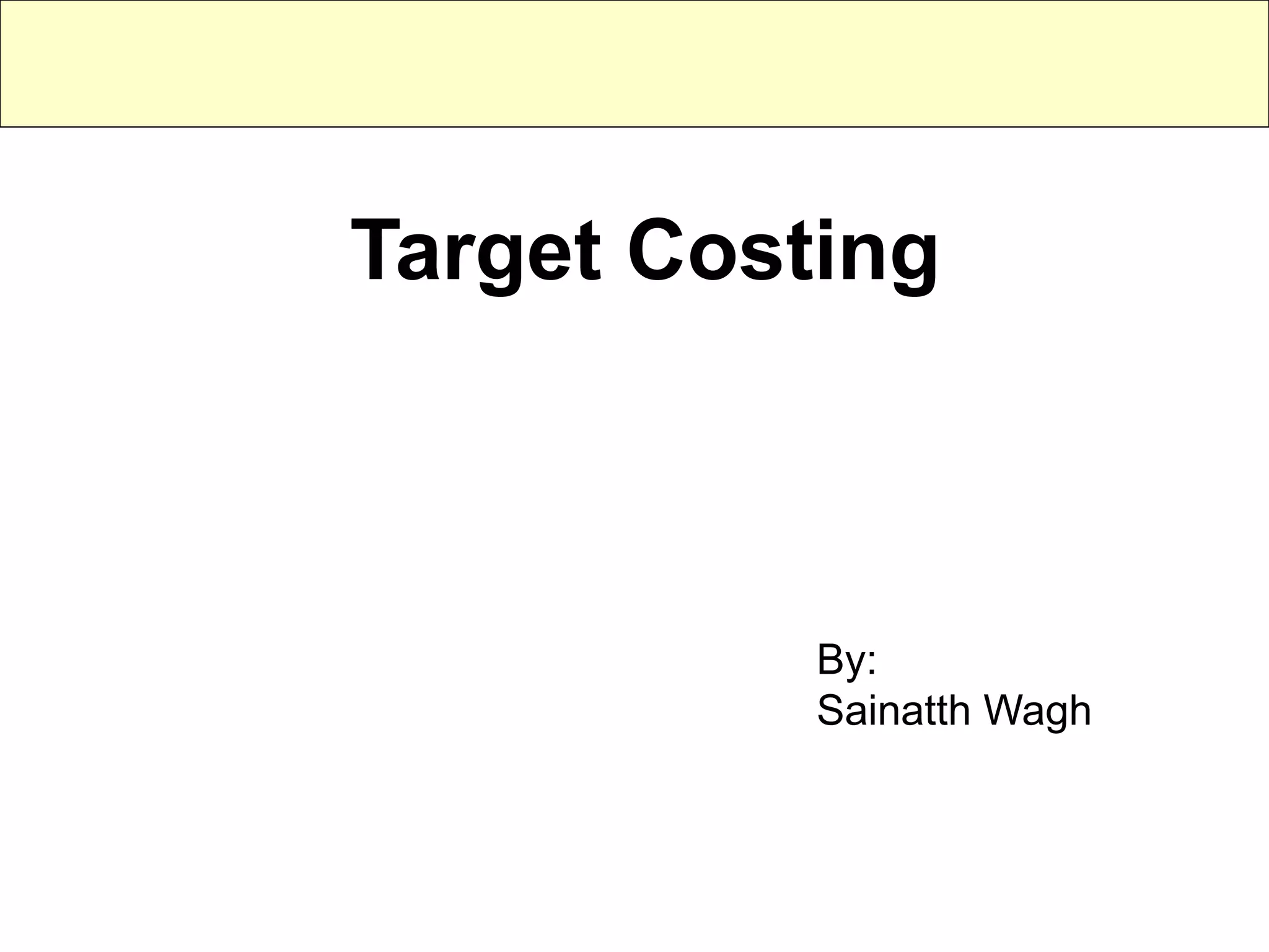 Target costing | PDF