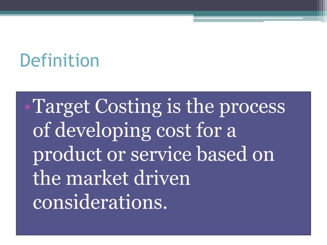 Target costing presentation_final(2) | PPTX