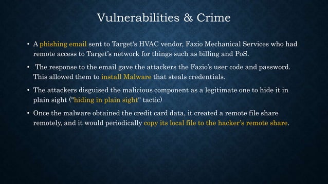 Target data breach presentation | PPTX | Internet | Computing