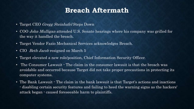 Target data breach presentation | PPTX | Internet | Computing
