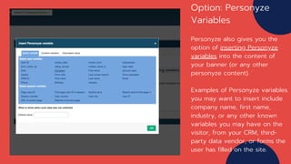 Targeted Banners in Personyze | PPT