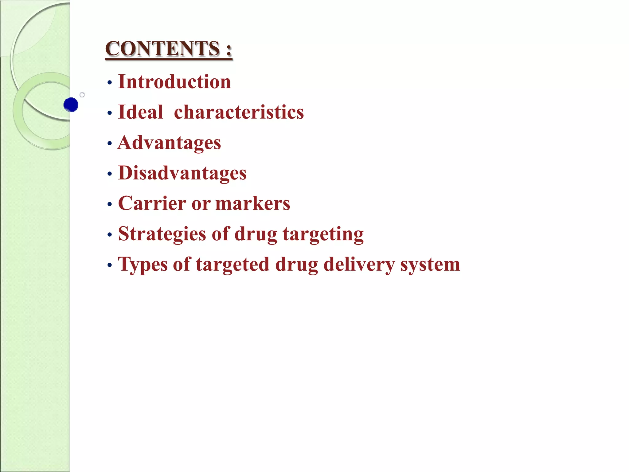 Targeted drug delivery system | PPTX | Chemistry | Science
