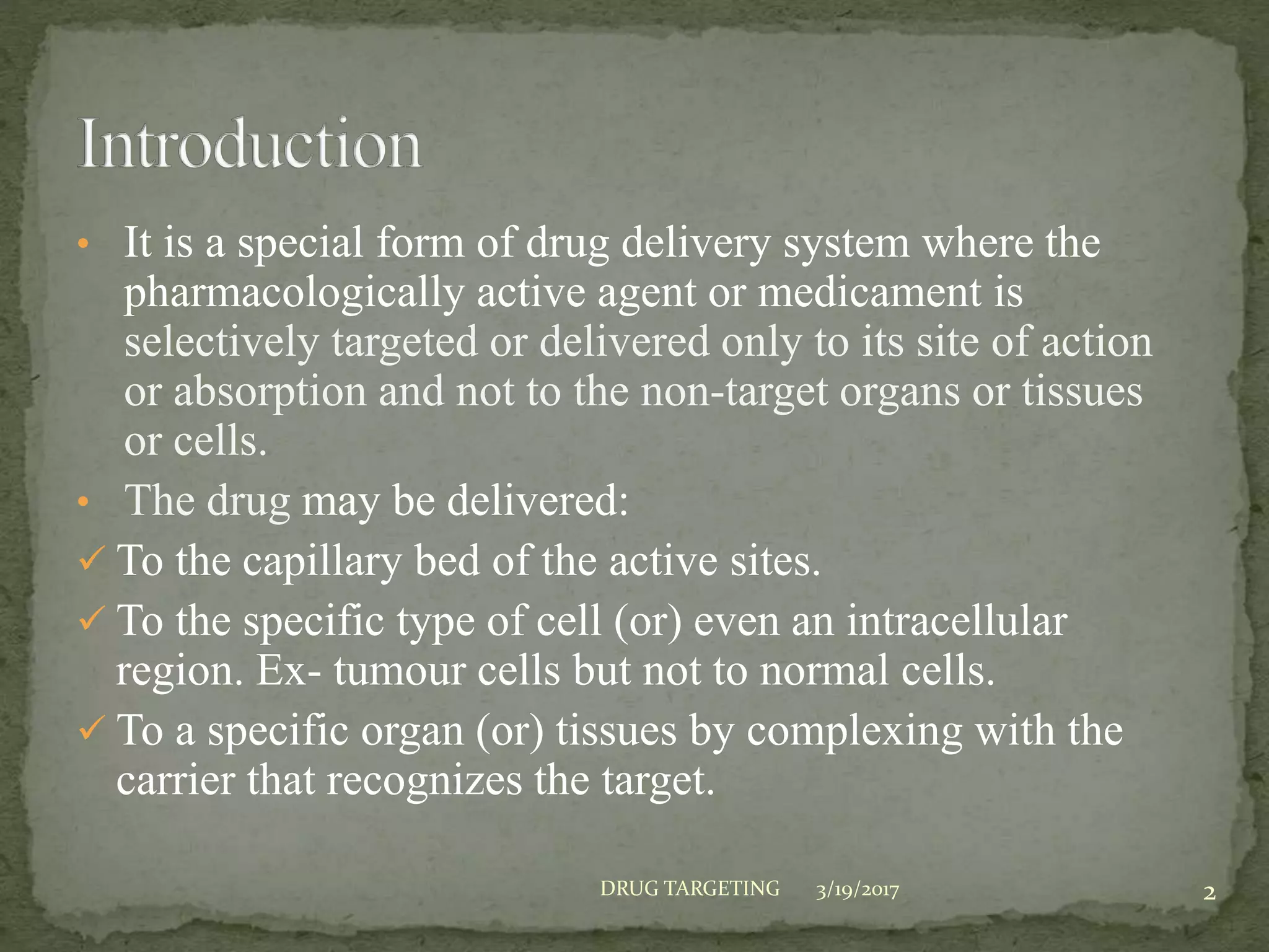 Targeted drug delivery systems | PPTX