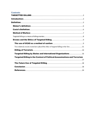 Targeted killing in world | DOCX