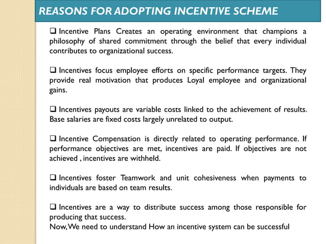 Target employee incentive scheme | PPT