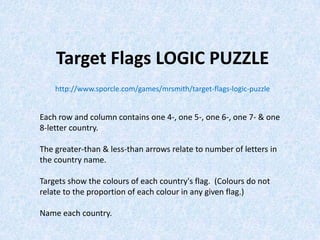 Target Flags Logic Puzzle - SOLUTION TUTORIAL | PPT
